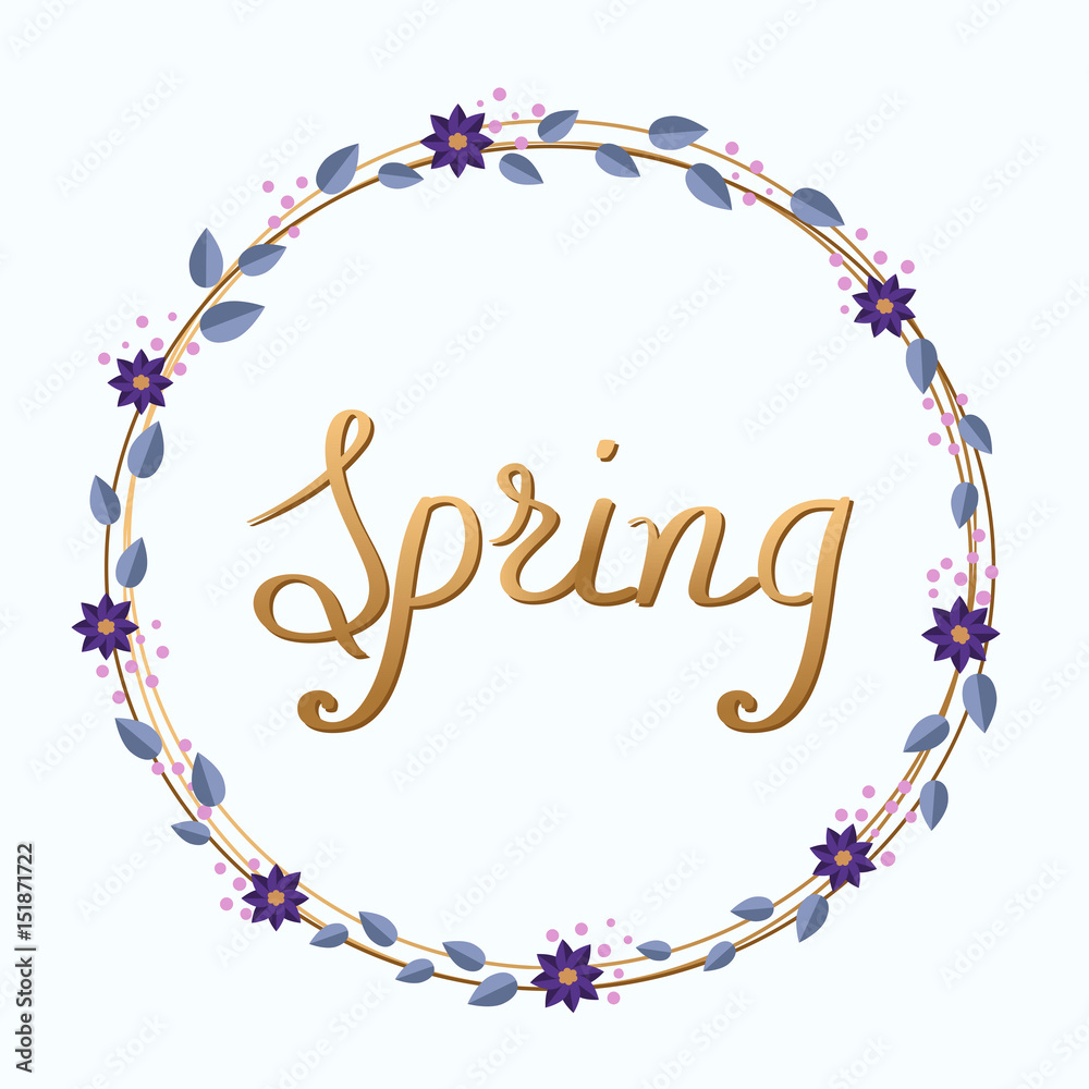 Greeting spring card banner background template with beautiful colorful ...