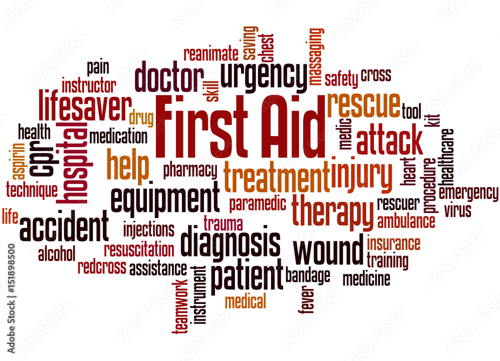 First aid, word cloud concept Stock Illustration | Adobe Stock