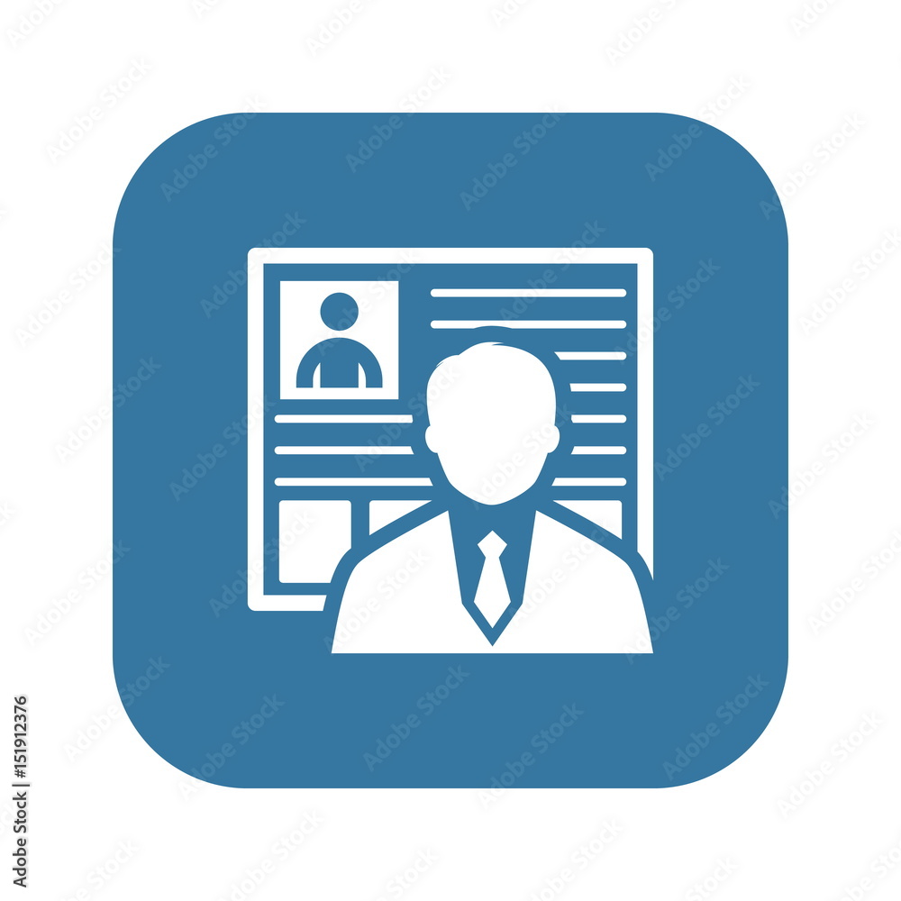 Business Profile Icon. Flat Design. Stock Vector | Adobe Stock