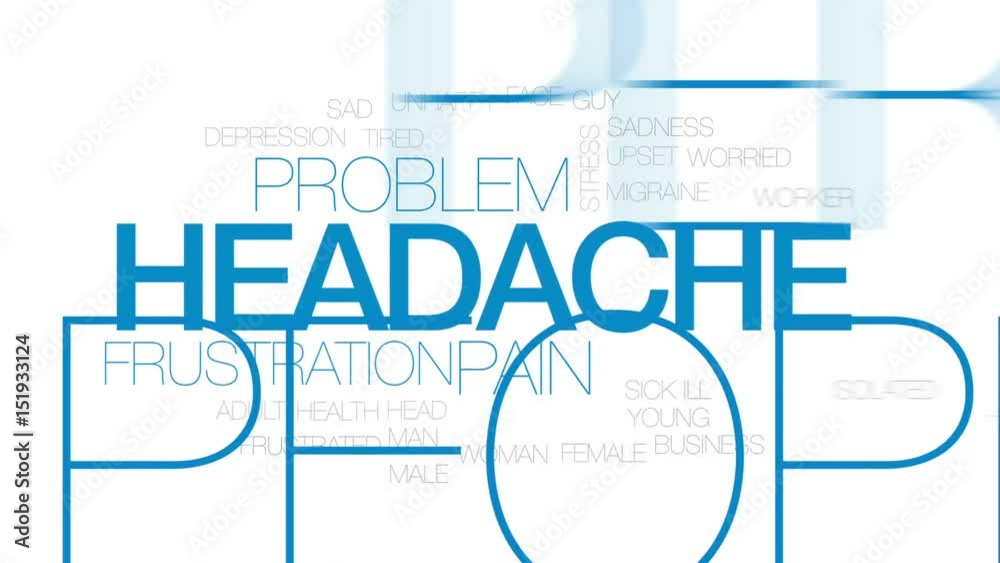 Headache animated word cloud, text design animation. Kinetic typography ...