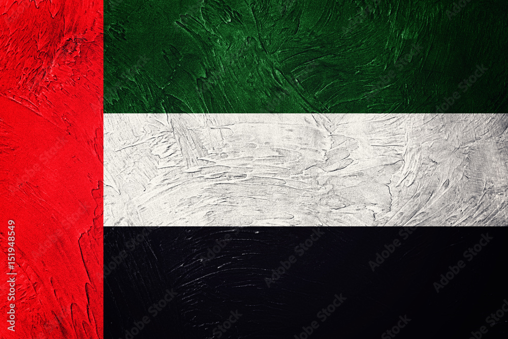 Grunge UAE flag. United Arab Emirates flag with grunge texture. Stock ...
