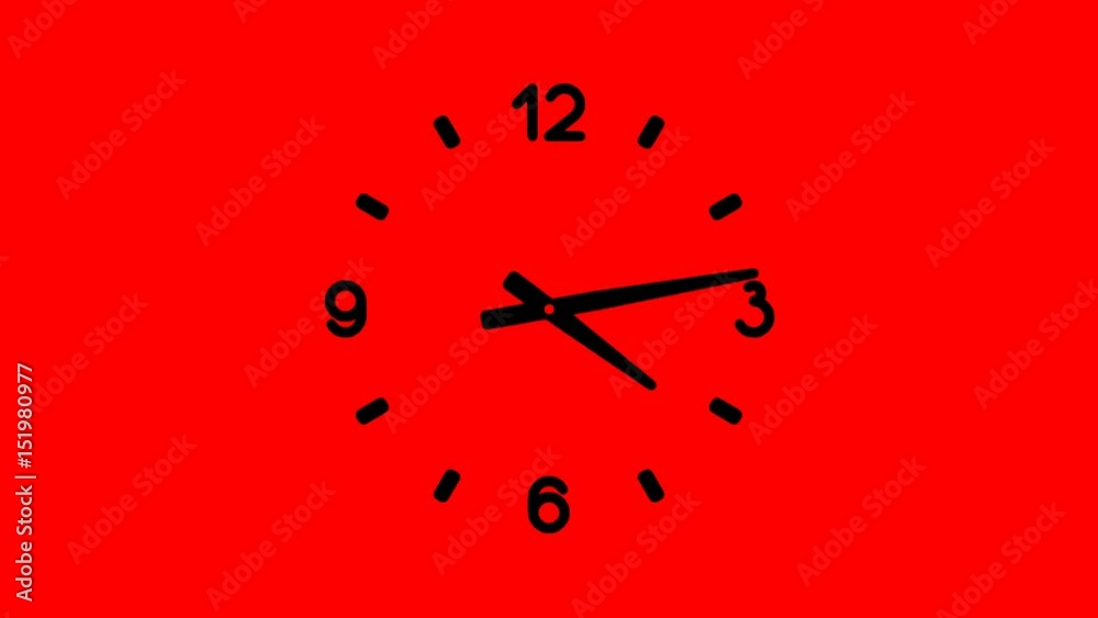 Motion background with variable speed spinning clock 12 hour seamless ...