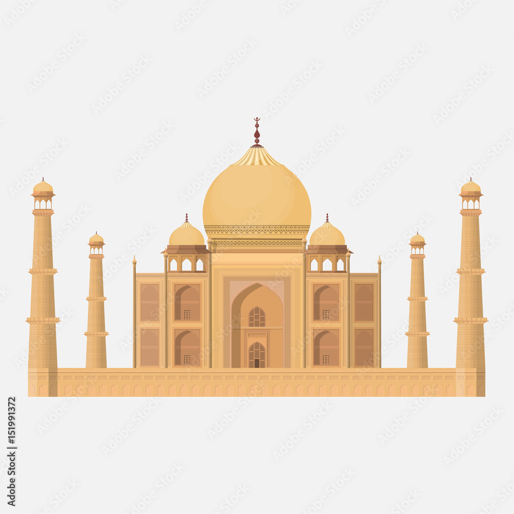 Taj mahal culture architecture vector Stock Vector | Adobe Stock