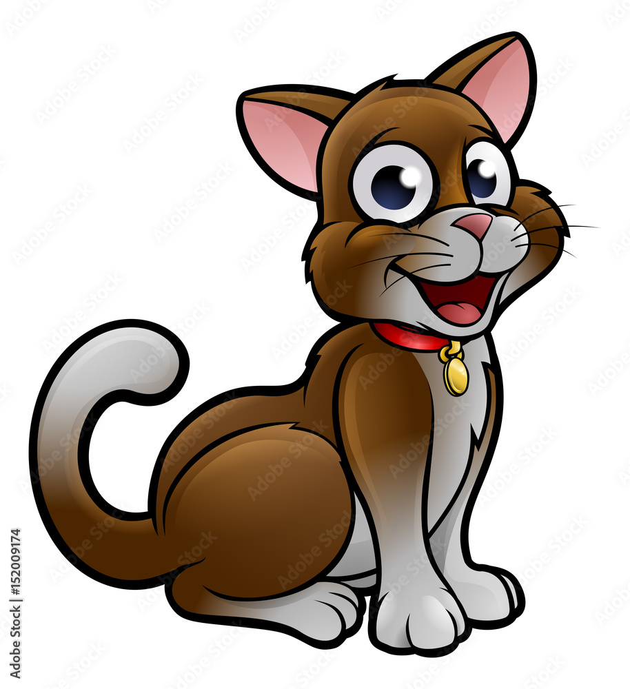 Cat Cartoon Stock Vector | Adobe Stock