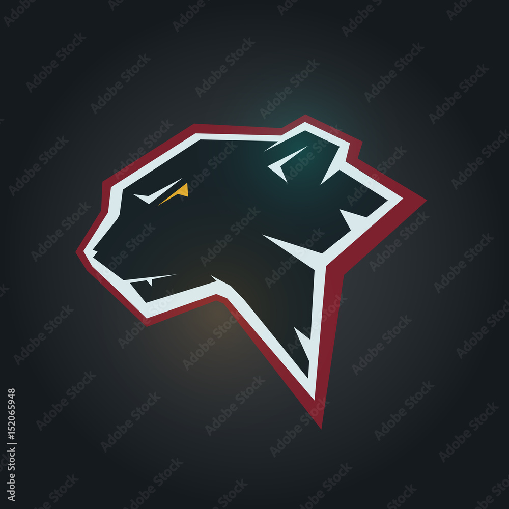 Black Panther Sports Logo Red