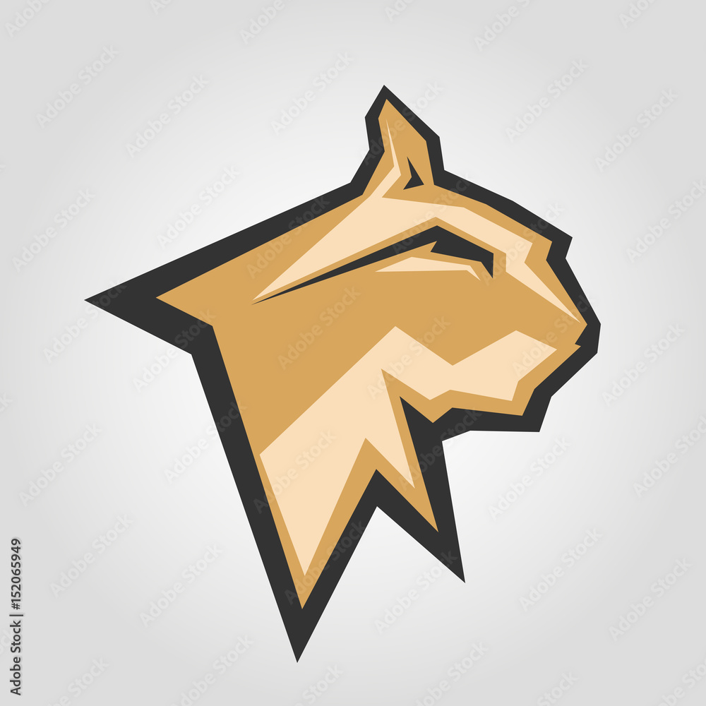 Lynx head. Mockup template animal symbol, logo, emblem or sticker for ...