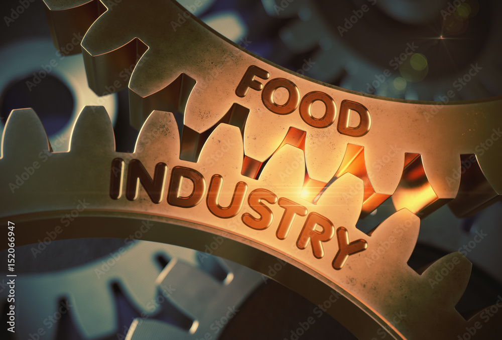 Food Industry - Concept. Food Industry on Mechanism of Golden Cog Gears ...