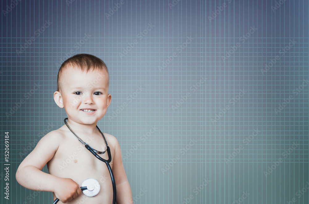 cute boy with stethoscope Stock Photo | Adobe Stock
