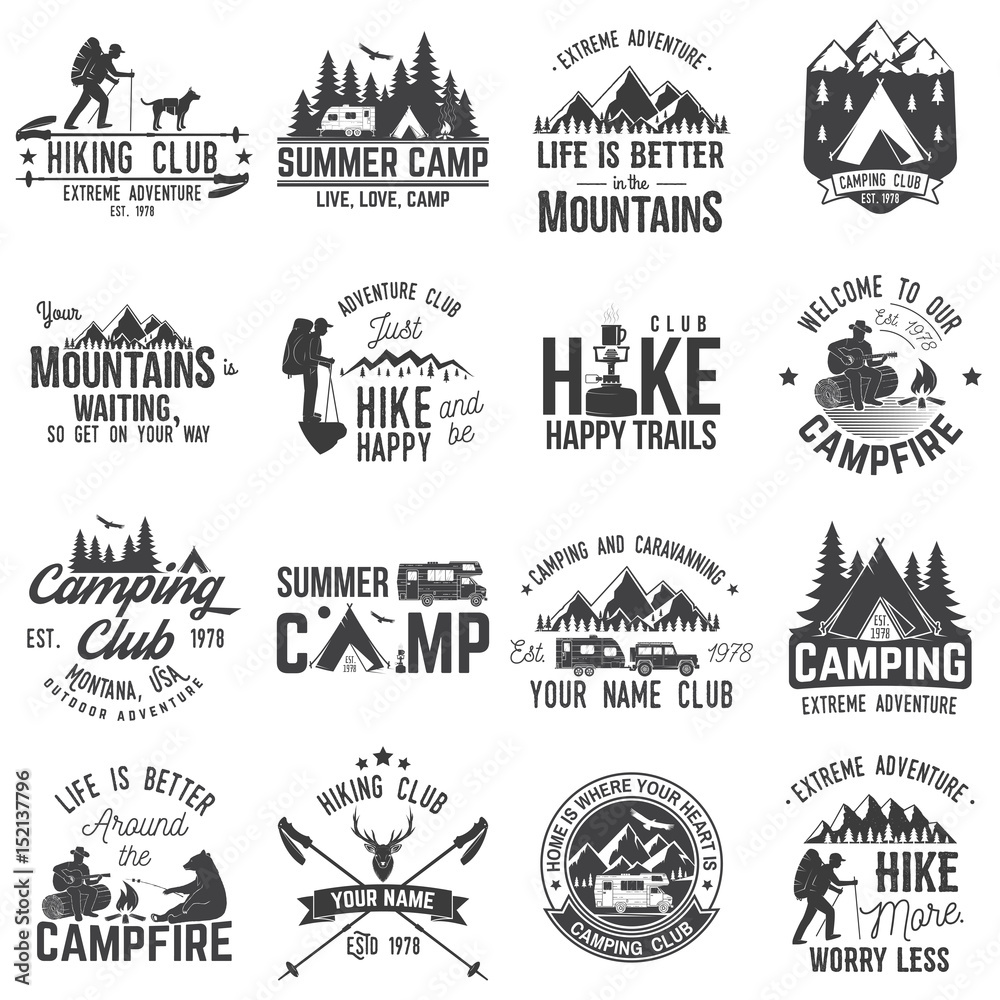 Set of extreme adventure badges. Concept for shirt or logo, print ...