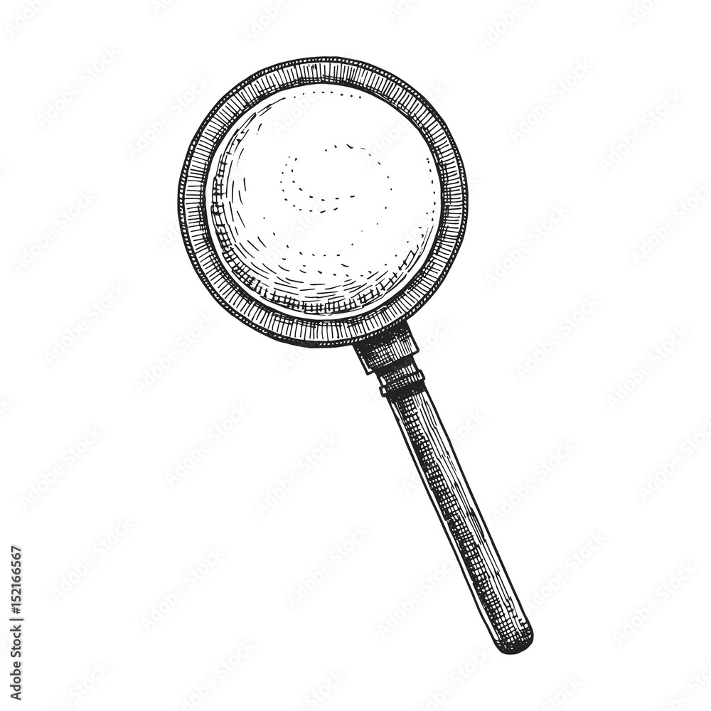 Magnifying glass vector hand drawing Stock Vector | Adobe Stock