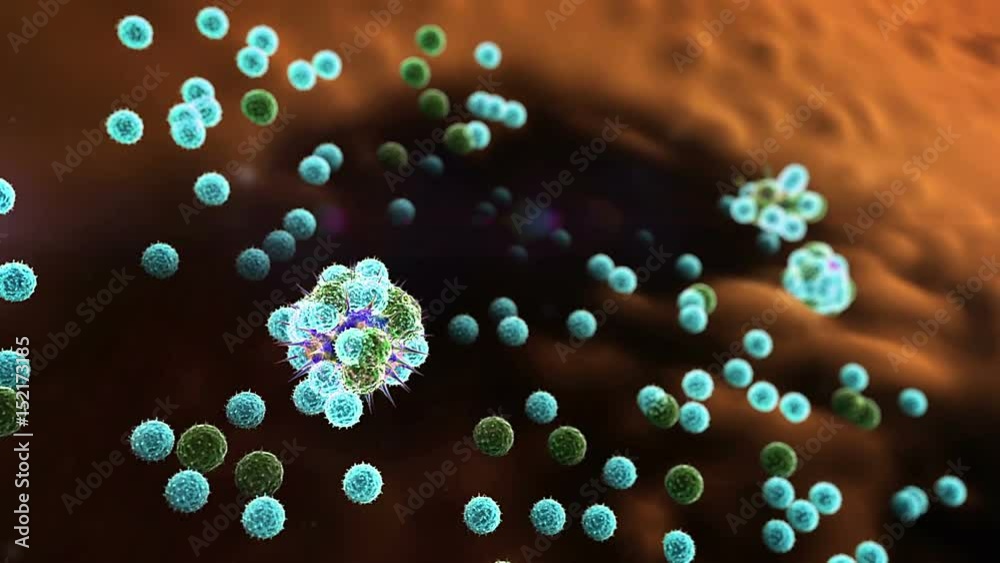 Coronavirus atack the lungs cells, Cancer cell and Lymphocytes, T ... Coronavirus atack the lungs cells, Cancer cell and Lymphocytes, T ...
