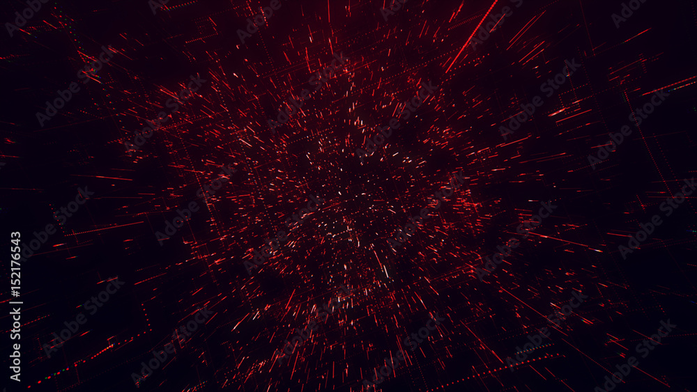 The surface of technology with lines of chaos and grid is an abstract ...