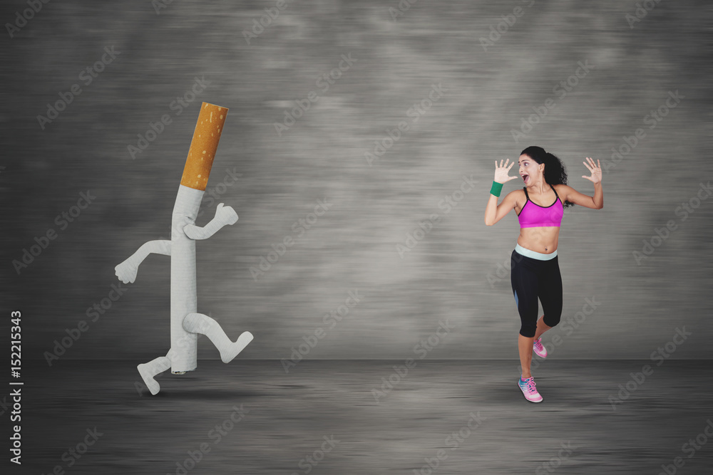 Woman Running Away Scared