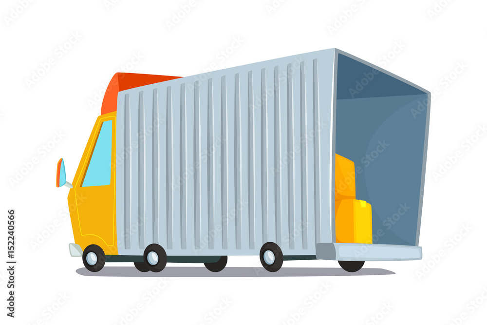 Cartoon vector illustration. Concept design of delivery truck. Lorry ...