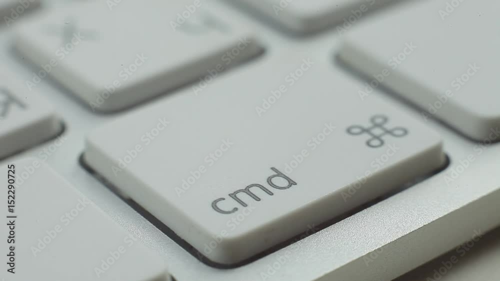 Macro Video Of Cmd Button On Keyboard Press The Button Moment Stock