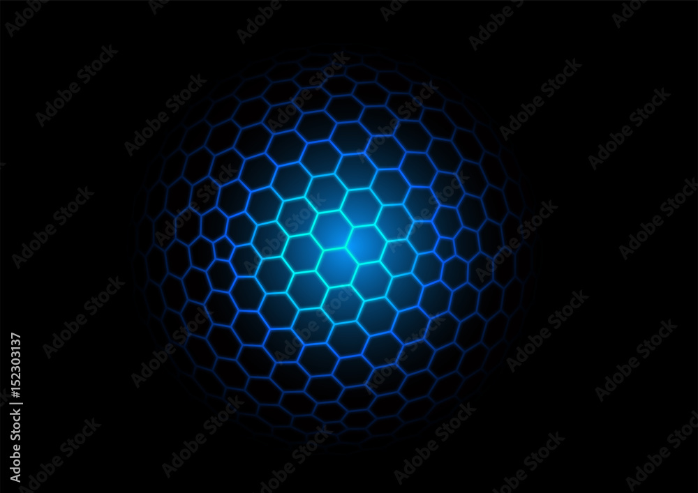 3d hexagonal grid sphere vector background Stock Vector | Adobe Stock