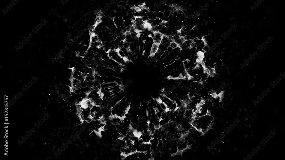 Explosion shockwave with smoke and particles Stock Illustration | Adobe ...