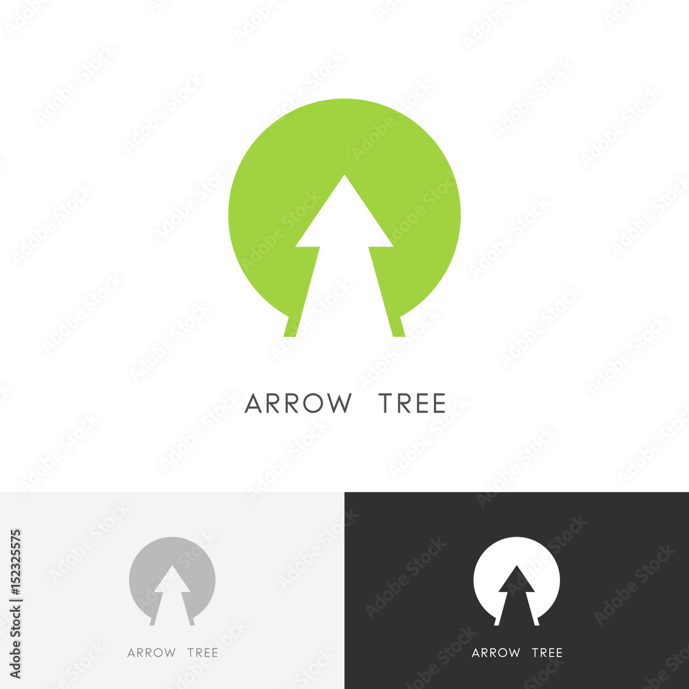 Arrow tree logo - plant growth symbol. Agro, evolution and nature ...