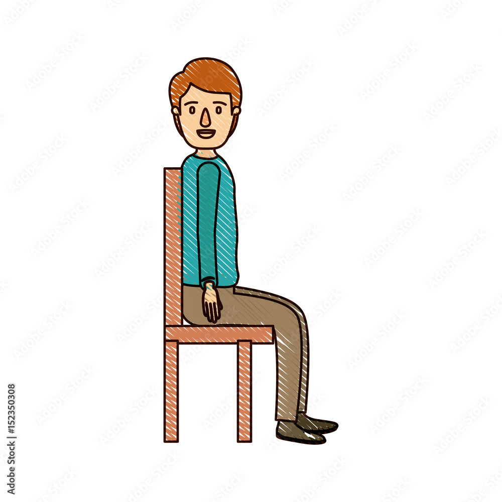 Cartoon Person Sitting On A Chair