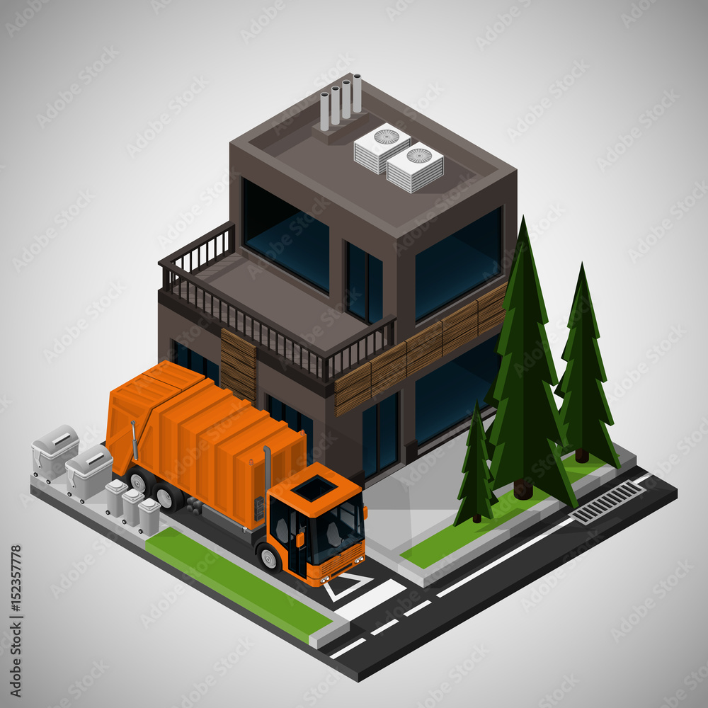 Vector isometric illustration of an element of urban infrastructure ...