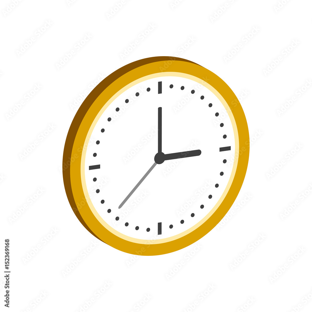 Clock symbol. Flat Isometric Icon or Logo. 3D Style Pictogram for Web ...
