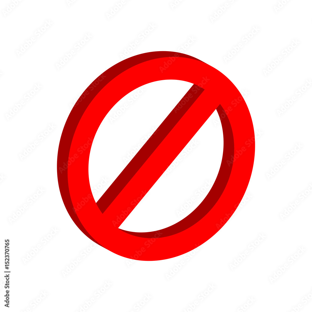 Stop sign symbol. Flat Isometric Icon or Logo. 3D Style Pictogram for ...