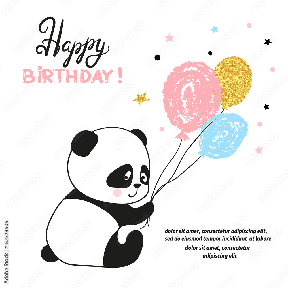 Happy Birthday Panda Card