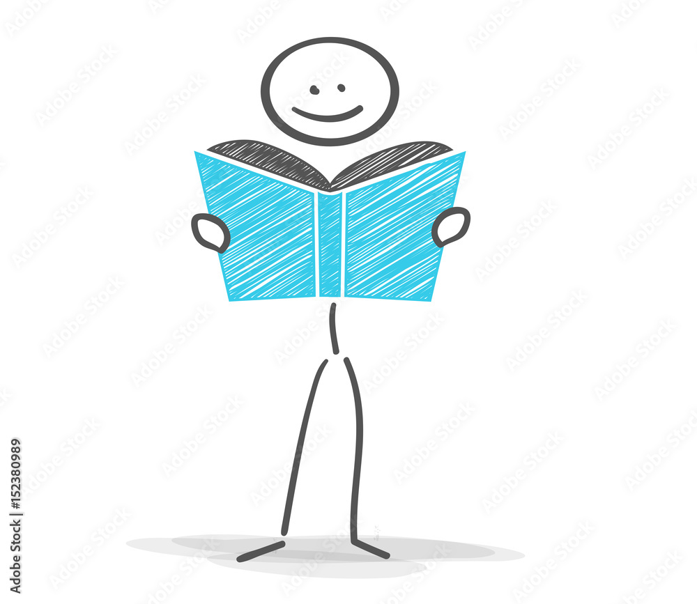 Stickman book Stock-Vektorgrafik | Adobe Stock
