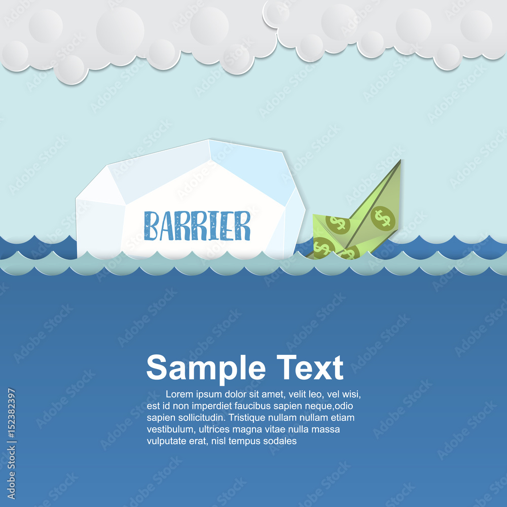 The boat collapsed, colliding with an iceberg. Stock Vector | Adobe Stock