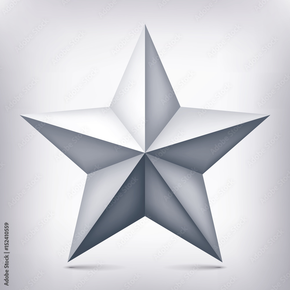 Volume nine-pointed gray star, 3d object, geometry shape, mesh version ...