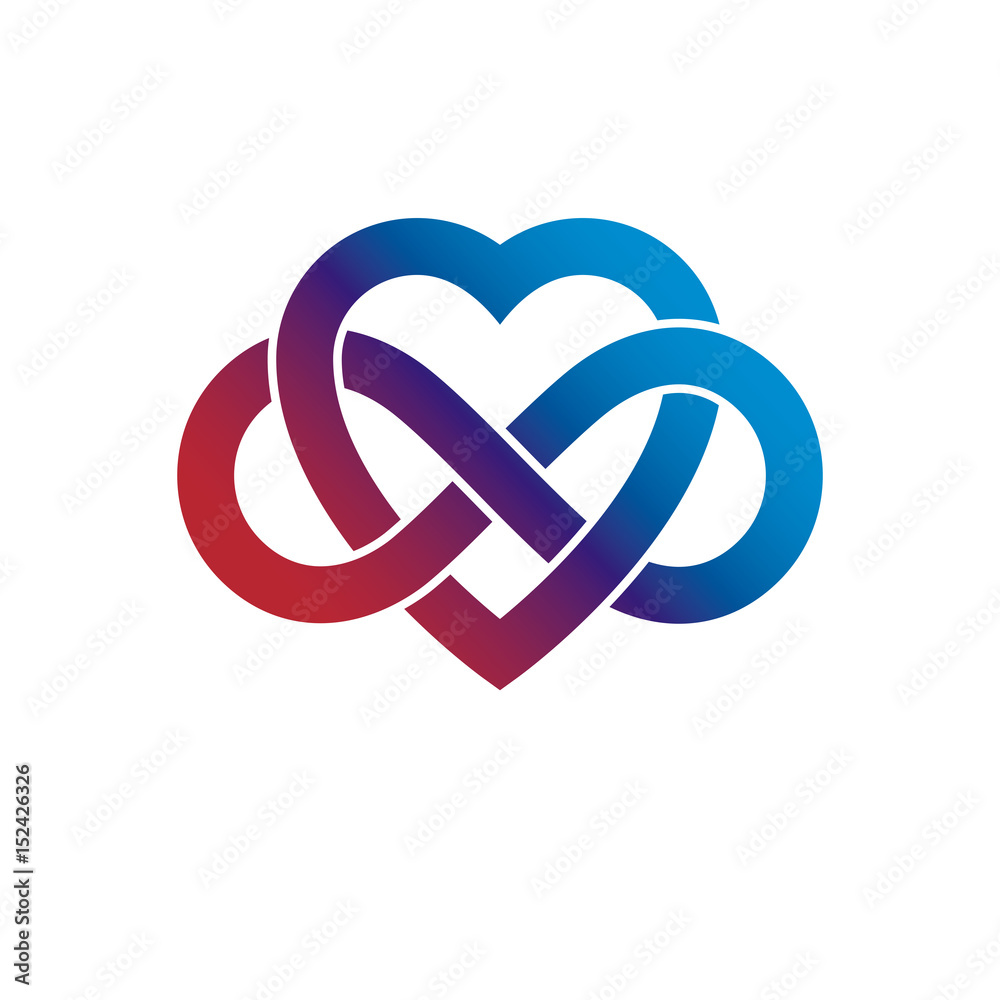 Infinite Love concept, vector symbol created with infinity loop sign ...
