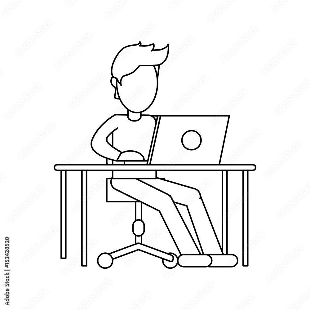 person using laptop computer icon image vector illustration design ...