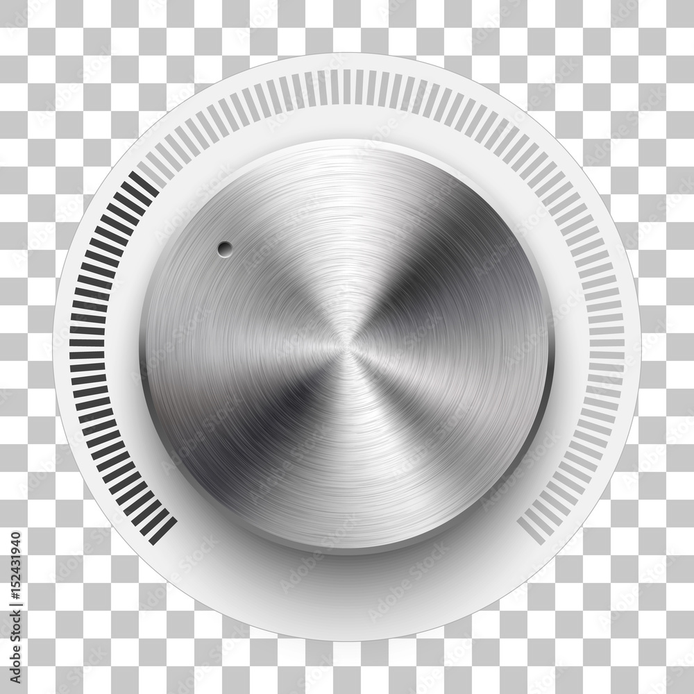 Audio volume knob, technology music button template, with metal ...