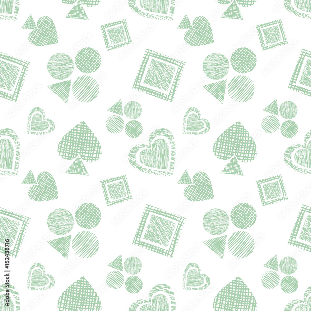 Seamless vector geometrical pattern with icons of playing cards ...