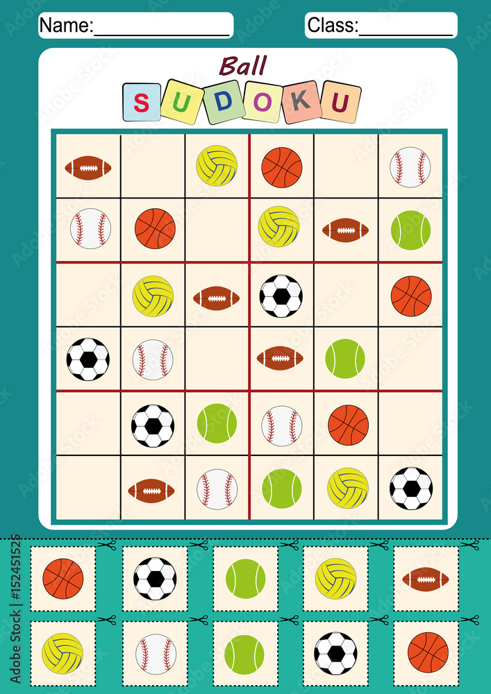 picture sudoku for kids, Cut and paste Stock Illustration | Adobe Stock