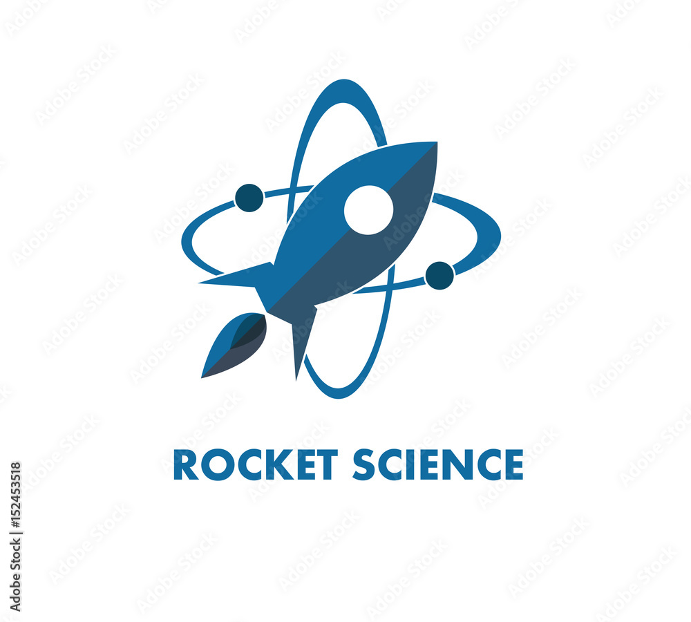 Flat Rocket science logo Illustration Design Stock Vector | Adobe Stock
