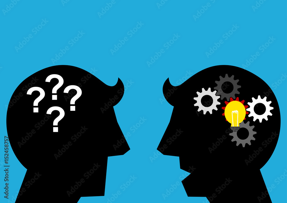 Simple silhouette illustration of 2 men talk each other as a symbolism ...