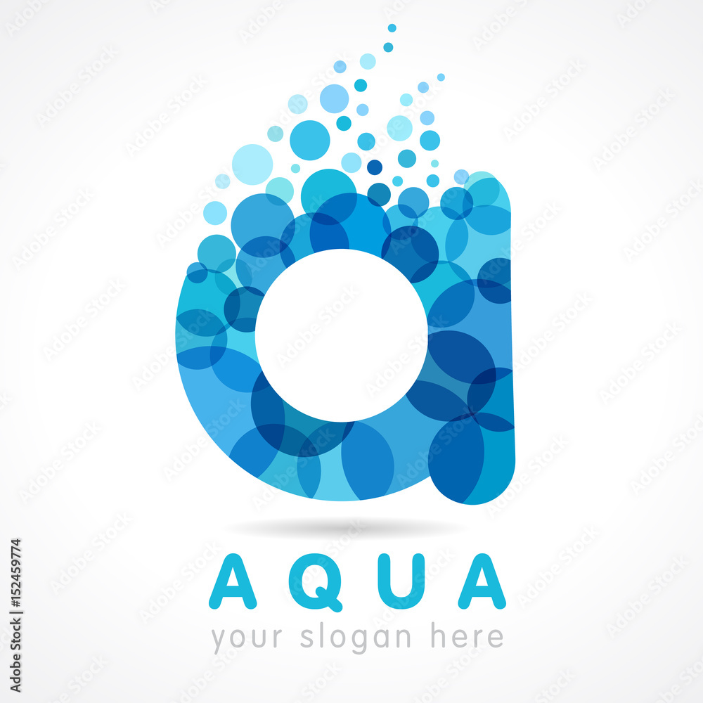 Aqua A water drop letter logo. Mineral natural water vector icon design ...