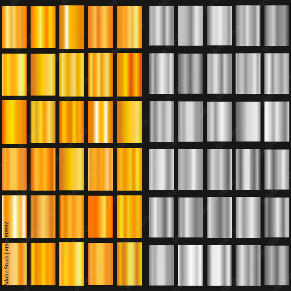 Silver gold gradient background vector icon texture metallic ...