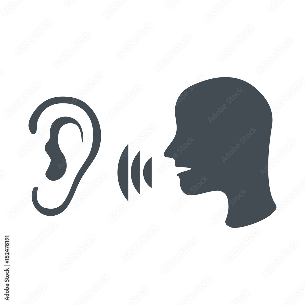 Speak and listen symbol Stock Vector | Adobe Stock
