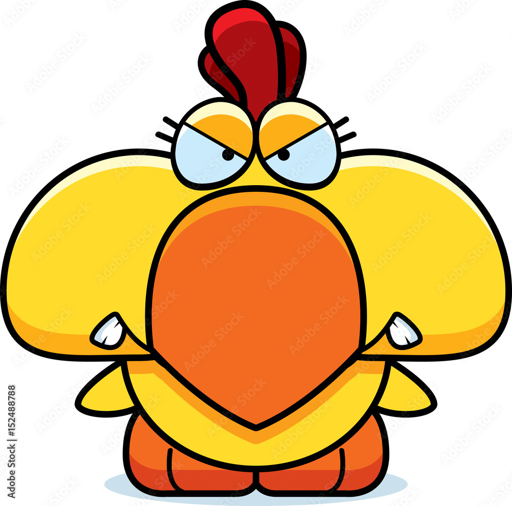 Cartoon Angry Chicken Stock Vector | Adobe Stock