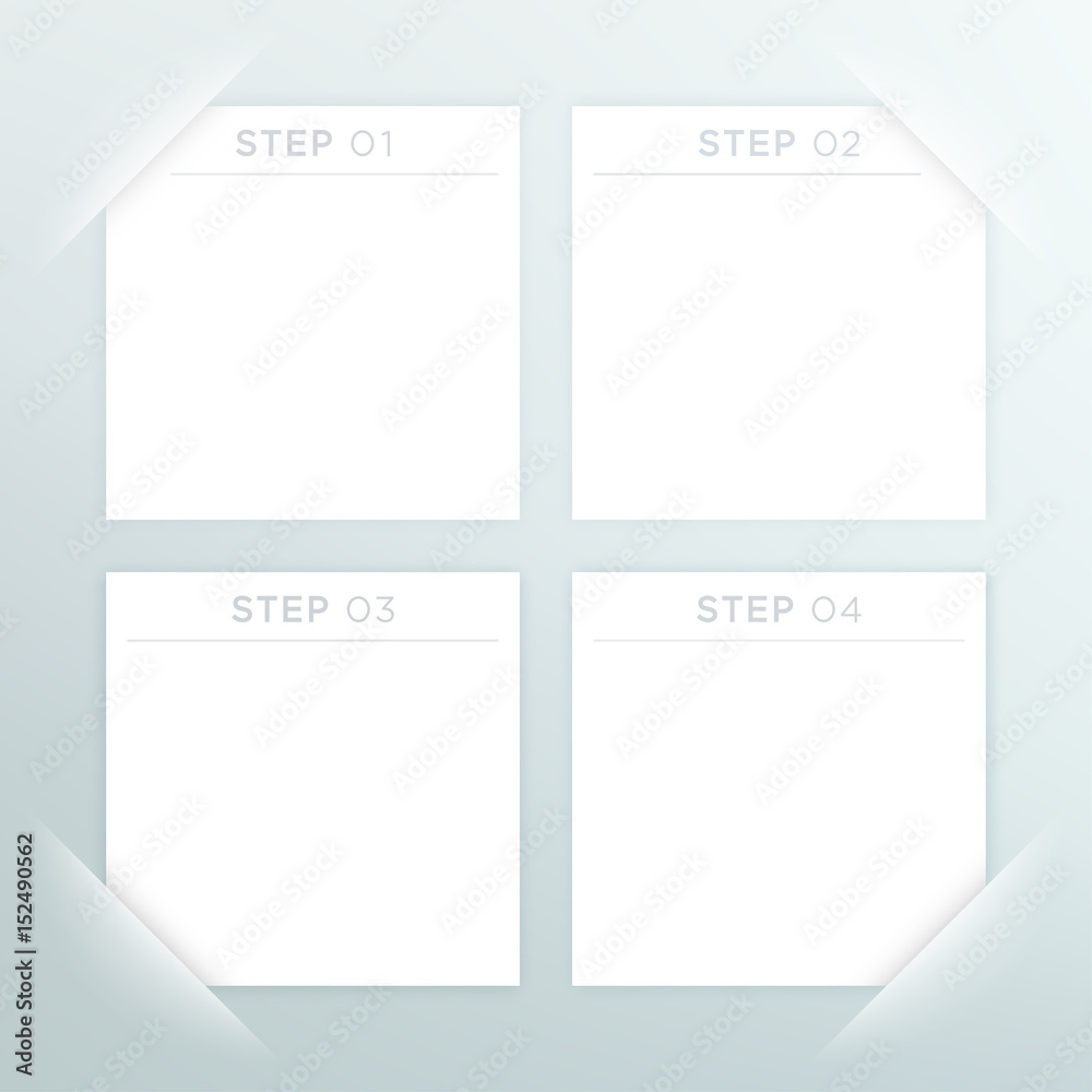 4 Vector White Square Blank Text Boxes Template Stock Vector | Adobe Stock