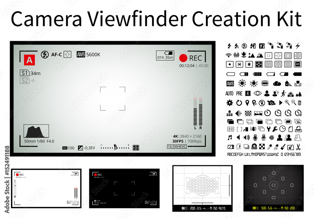 Camera Viewfinder Mockup Template Stock Template | Adobe Stock