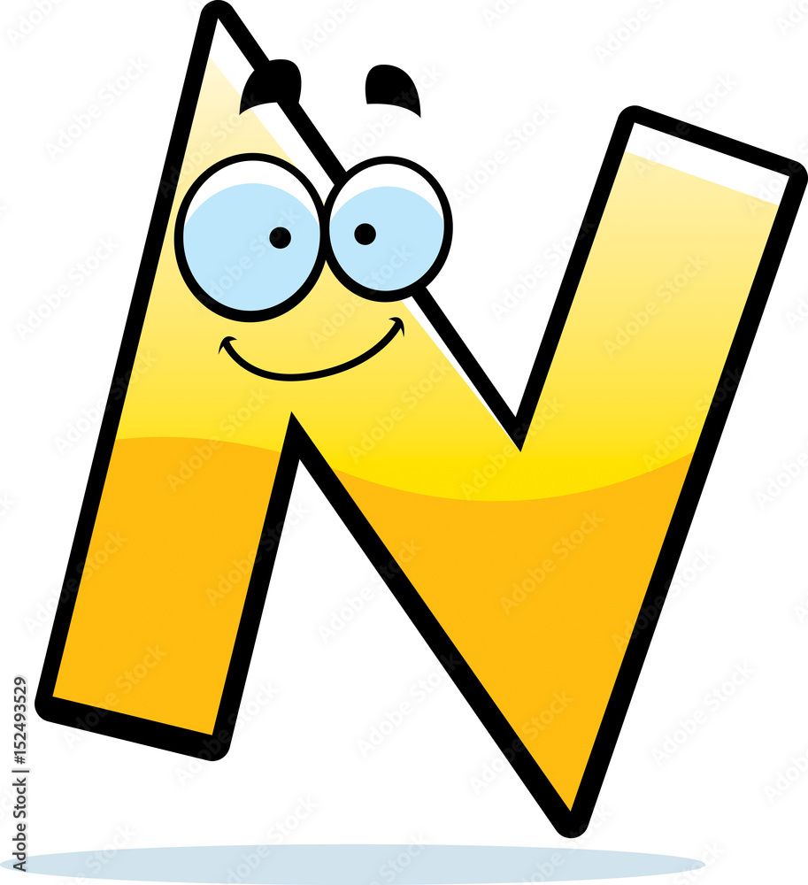 Cartoon Letter N Stock Vector | Adobe Stock