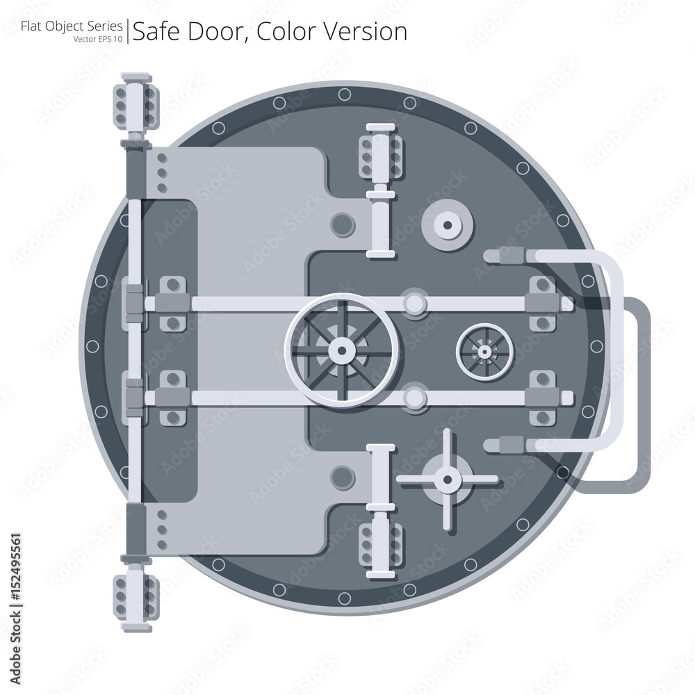 Flat Safe and Vault Door. Vector illustration of a Safe and Vault Door ...