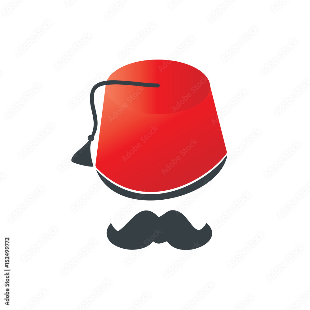 Fez Logo Vector Illustration. Turkish Hat Design Stock Vector | Adobe Stock