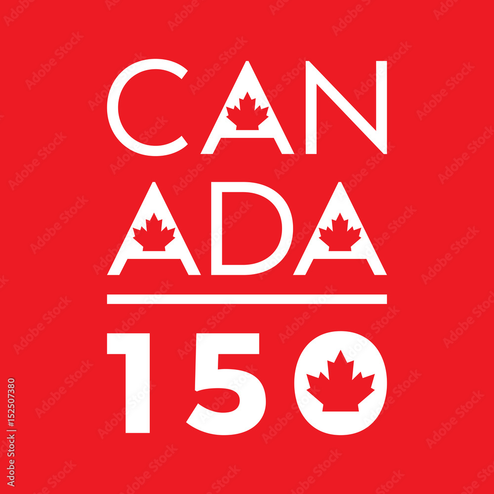 Canada 150 Typographic Design Stock Vector | Adobe Stock