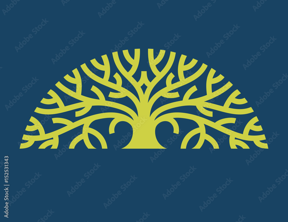 Tree Logo Vector Stylized graphic illustration of mature tree with ...