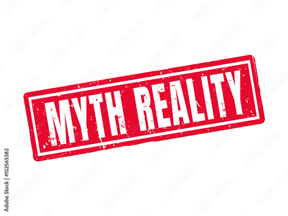 myth reality red stamp style Stock Vector | Adobe Stock