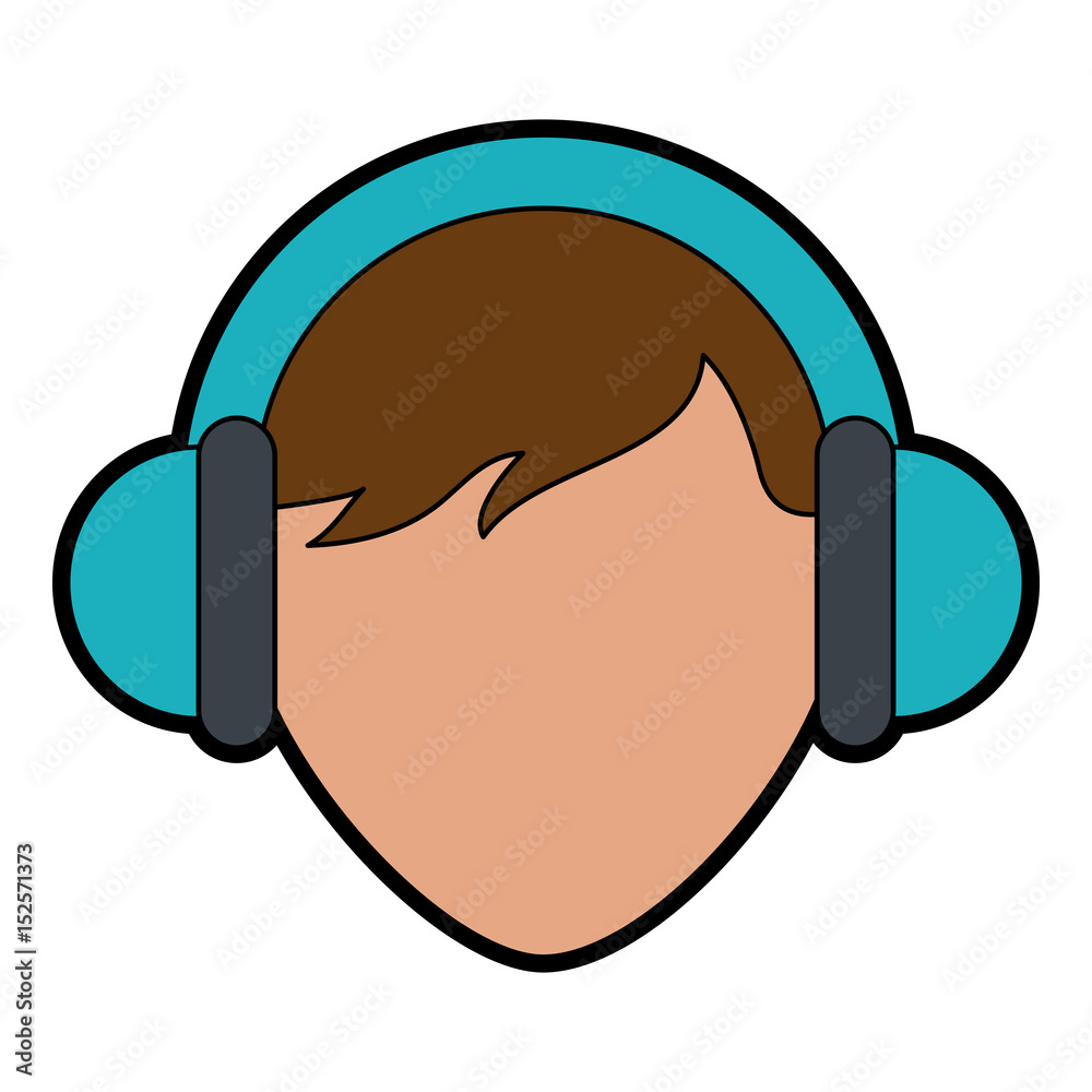 person wearing headphones icon image vector illustration design Stock ...
